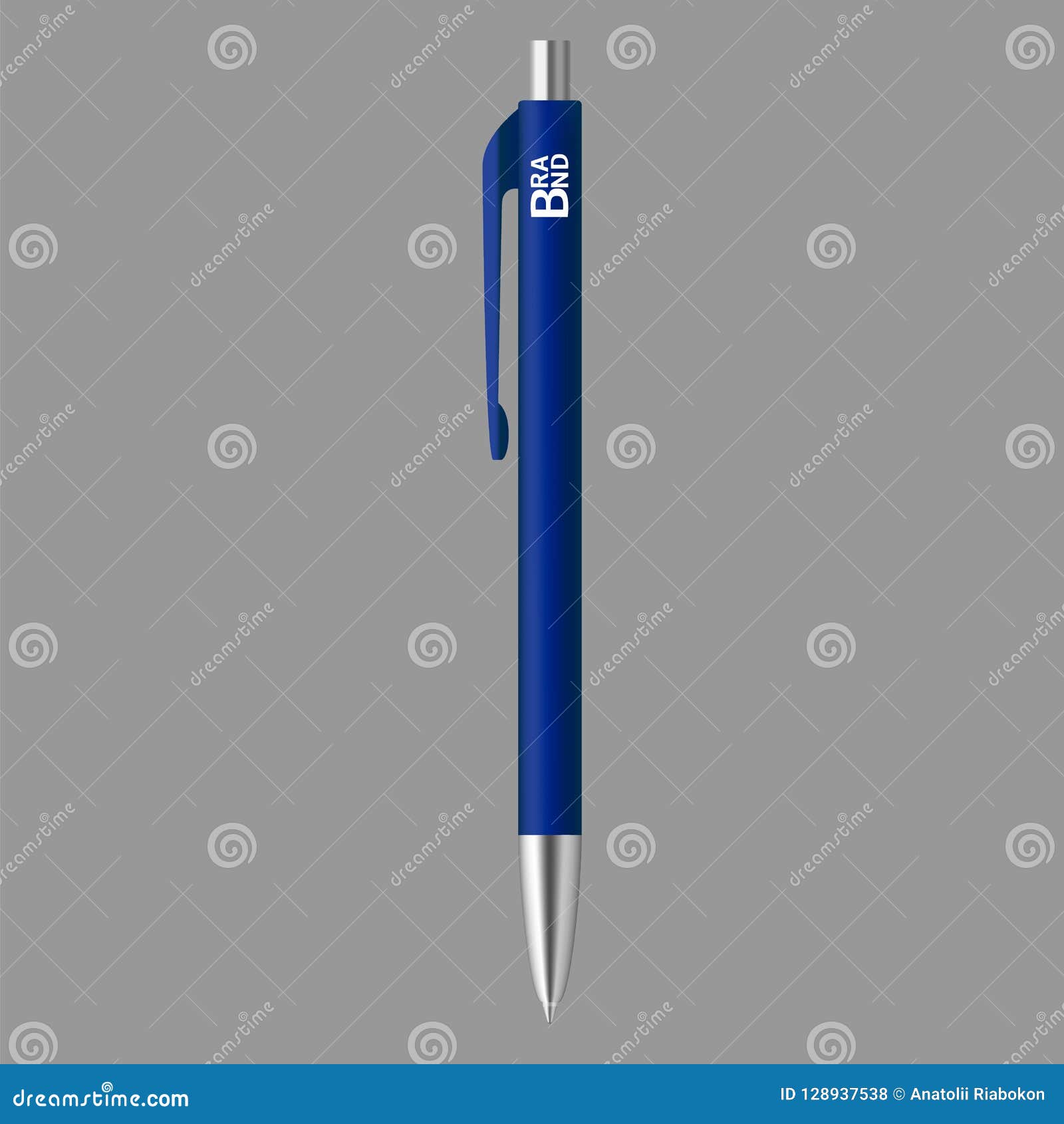 Blue Pen Icon, Realistic Style Stock Vector - Illustration of angle ...