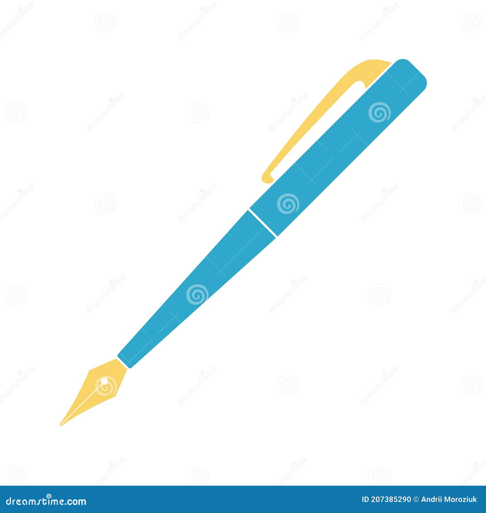 Blue Pen Icon on a White Background. Vector Illustration Stock ...