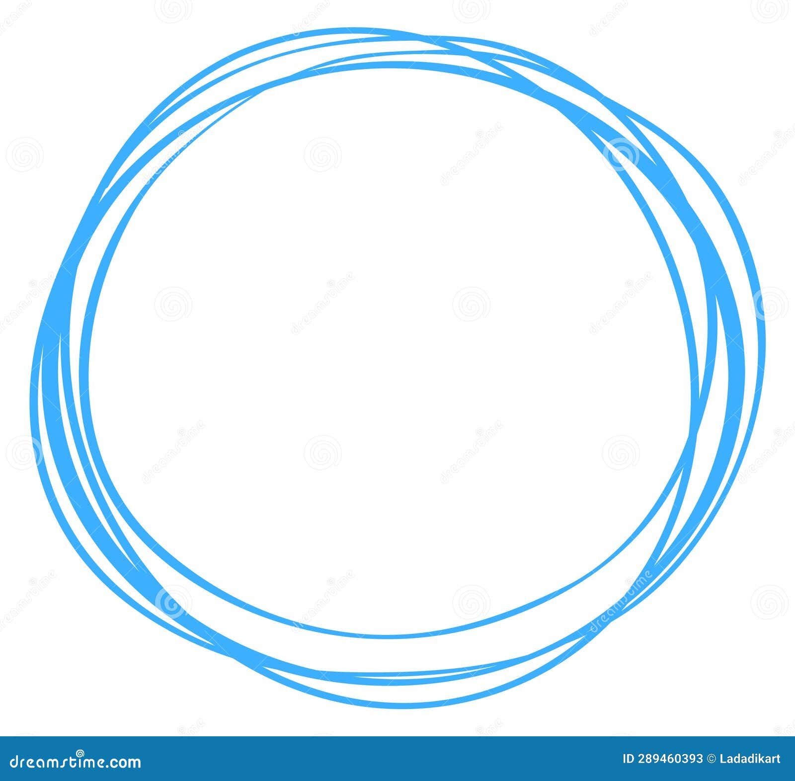 Blue Pen Ink Circle. Empty Round Frame Stock Vector - Illustration of ...