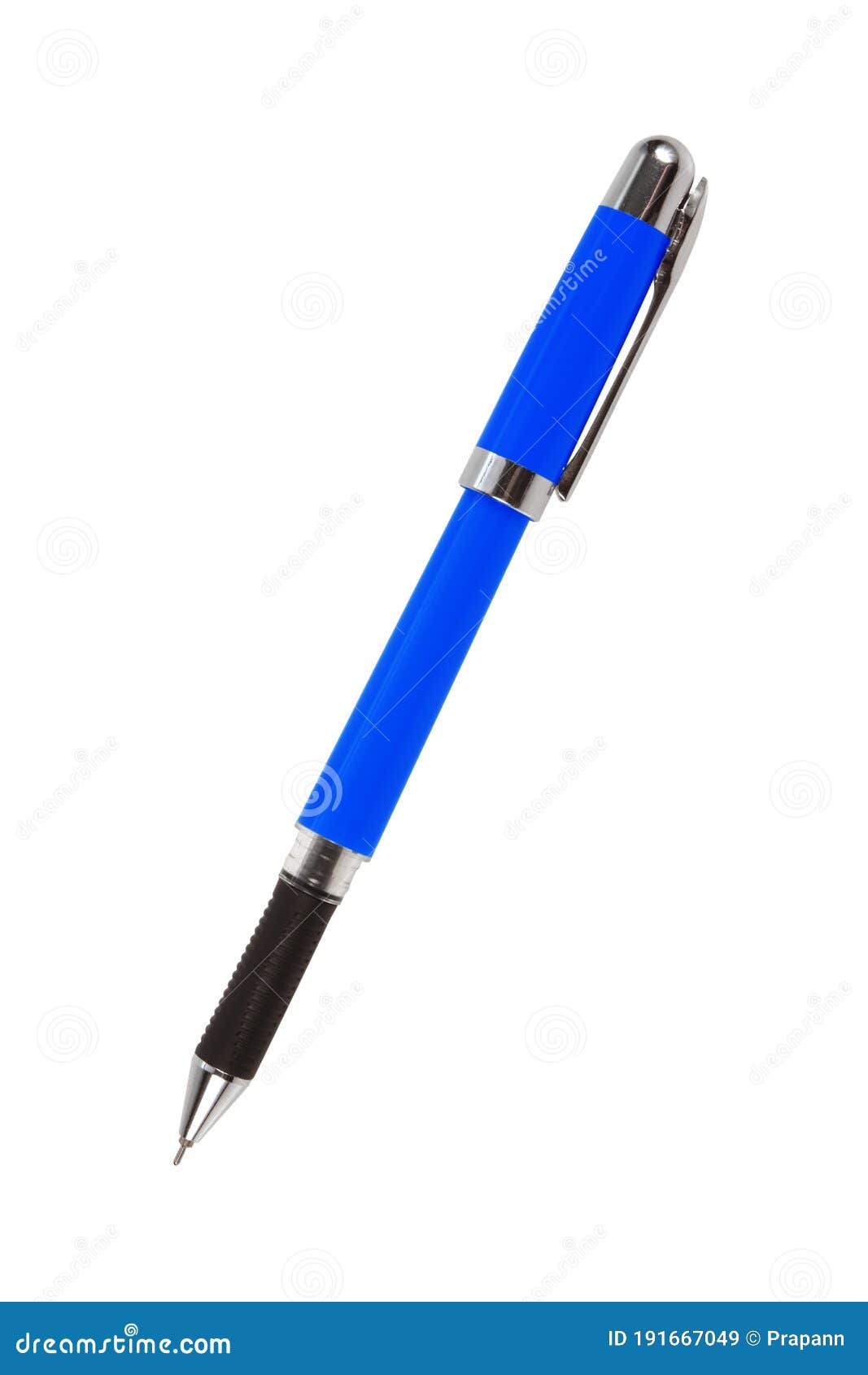Blue pen isolated on white stock image. Image of write - 191667049
