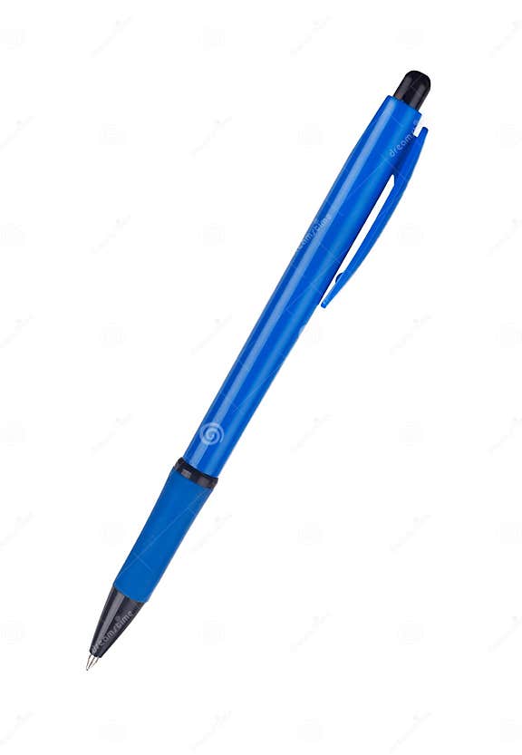 Blue pen stock photo. Image of school, white, object - 46696088