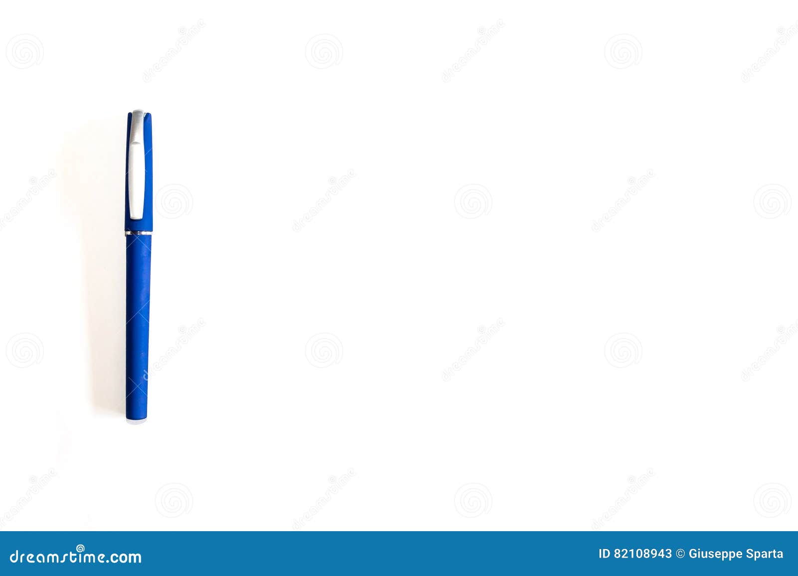 Blue Pen Isolated on White, Template Ready for Your Design Stock Image ...