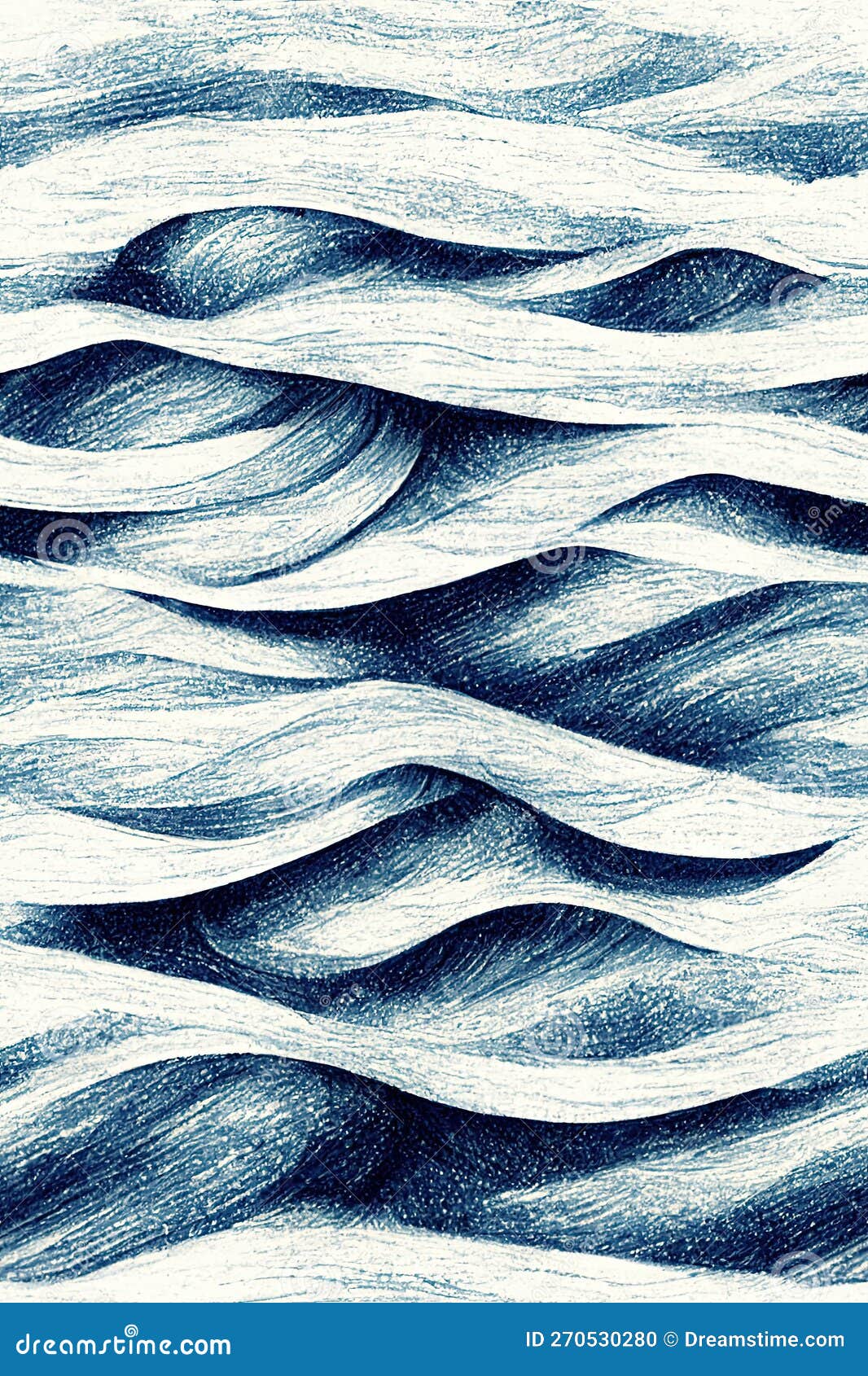 Blue Pen Wave Seamless Design Stock Illustration - Illustration of ...