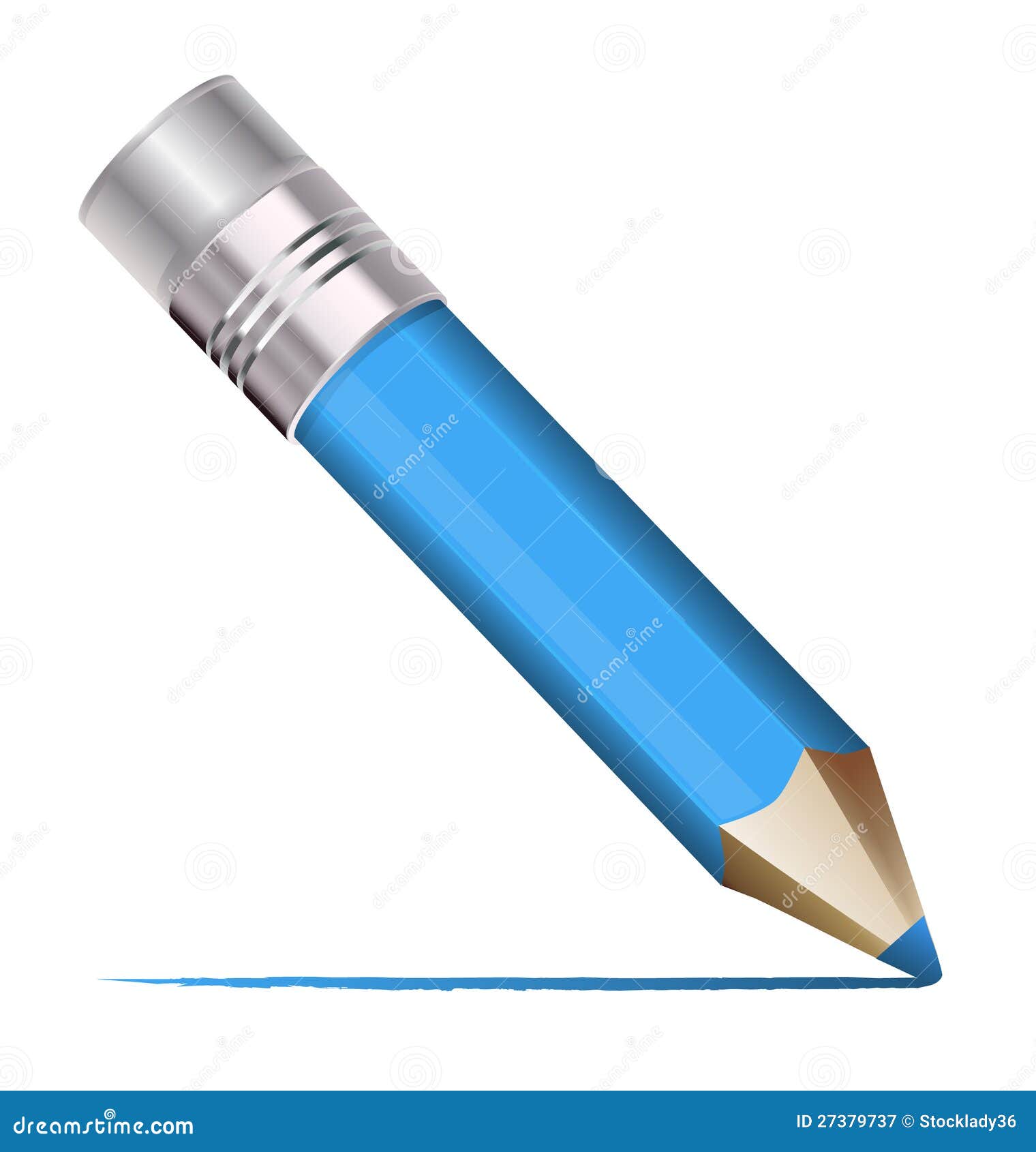 Blue Pencil stock vector. Illustration of background - 27379737