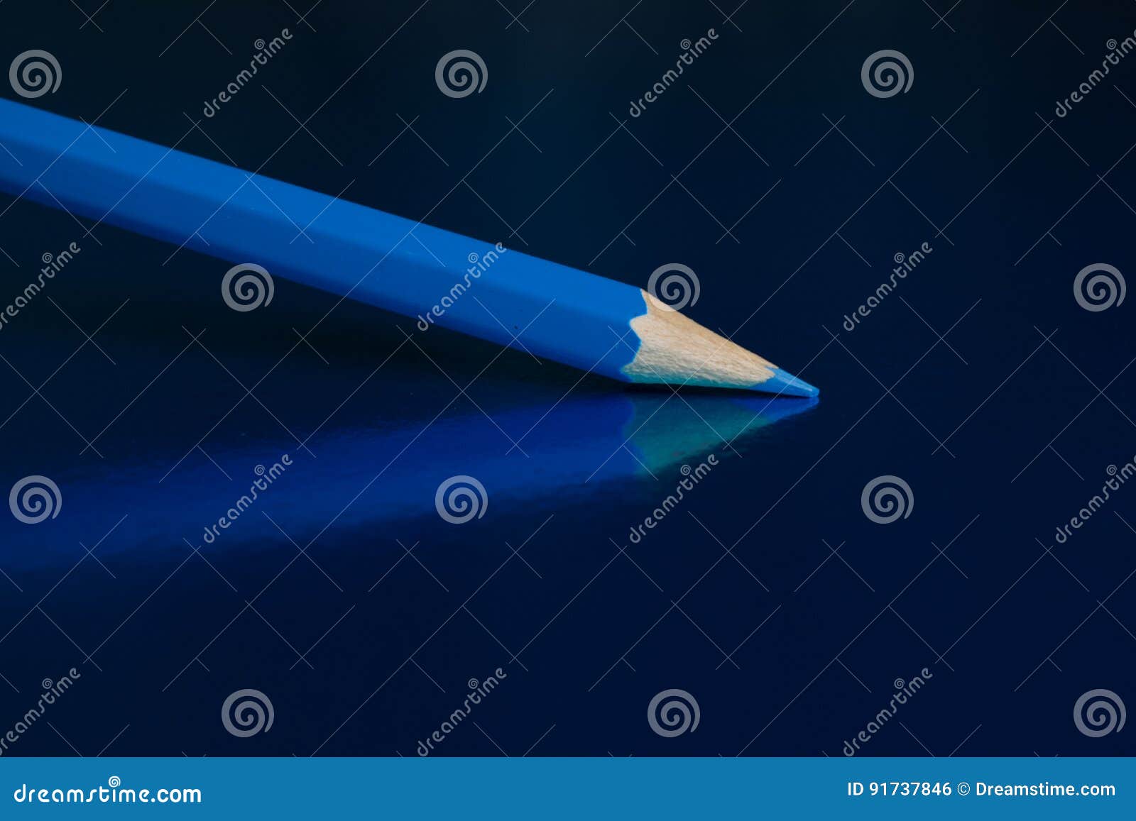 Blue Pencil on a Blue Background Stock Photo - Image of blue, life ...