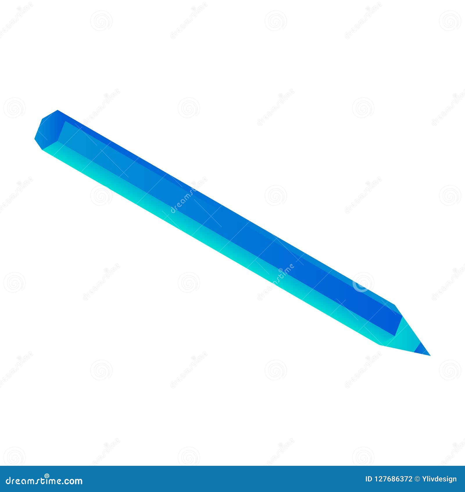 Blue Pencil Icon, Isometric Style Stock Vector - Illustration of school ...