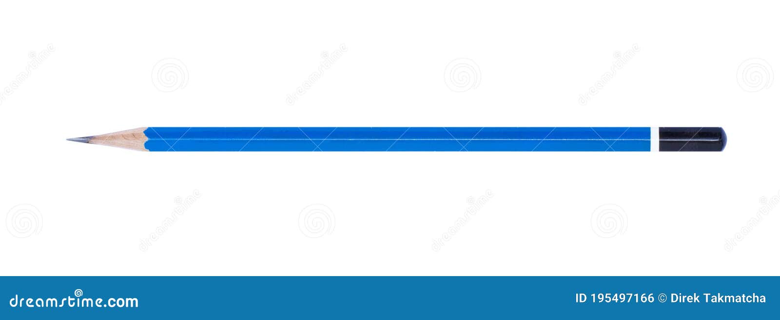 Blue pencil isolated stock photo. Image of sharp, white - 195497166