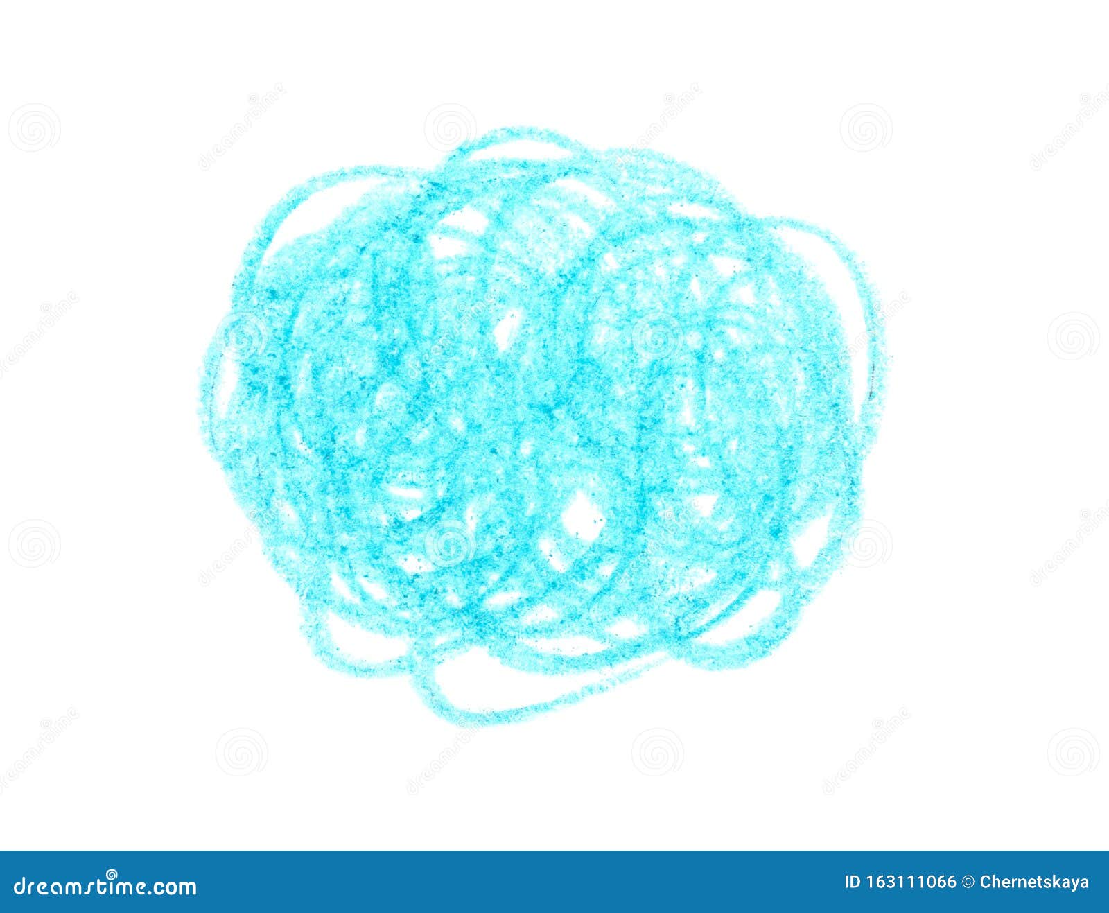 Blue Pencil Scribble on White Background, Top View Stock Photo - Image ...