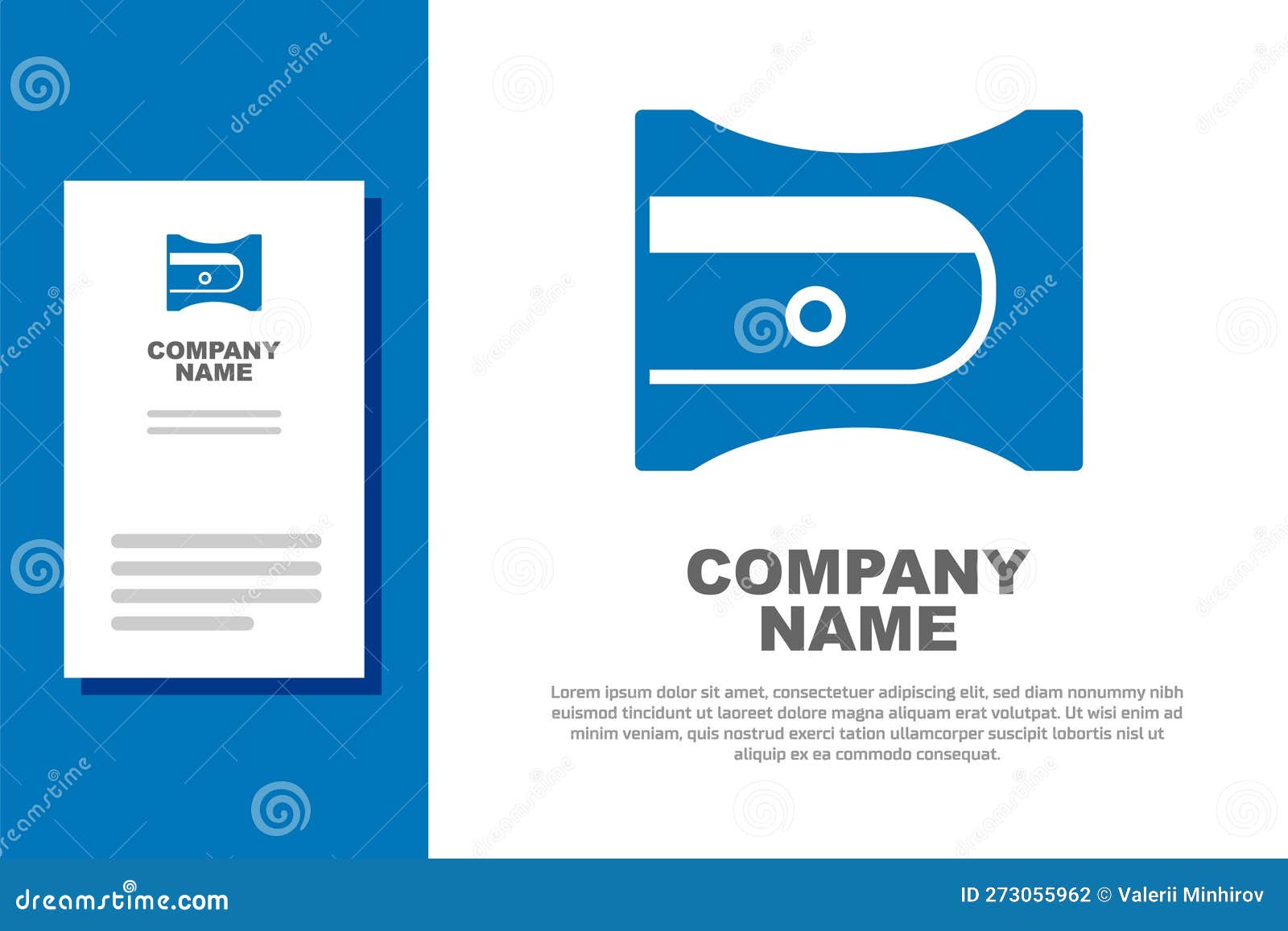 Blue Pencil Sharpener Icon Isolated on White Background. Logo Design ...