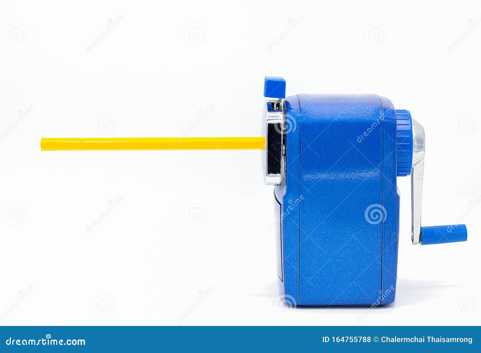 Blue Pencil Sharpener Isolated on White Background Stock Photo - Image ...