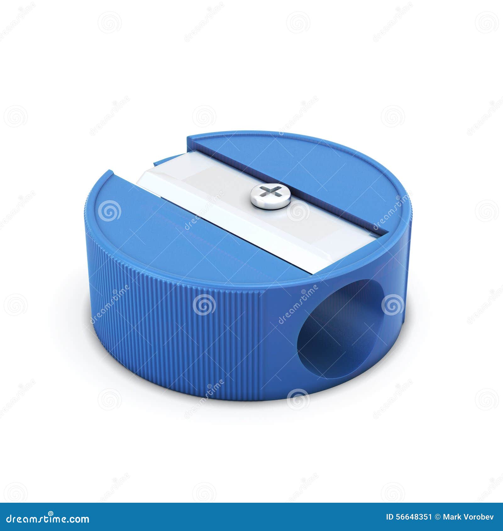 Blue Pencil Sharpener on a White Stock Illustration - Illustration of ...