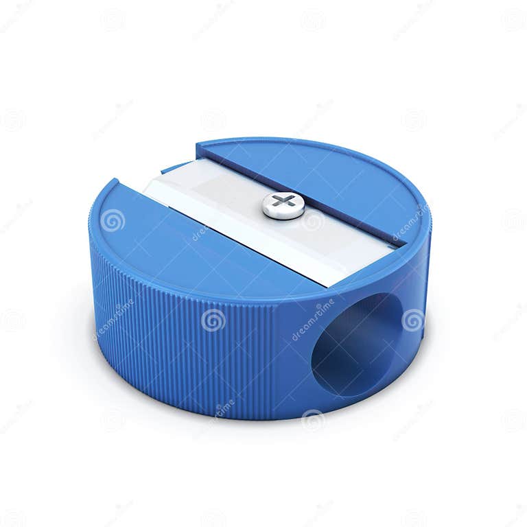 Blue Pencil Sharpener on a White Stock Illustration - Illustration of ...