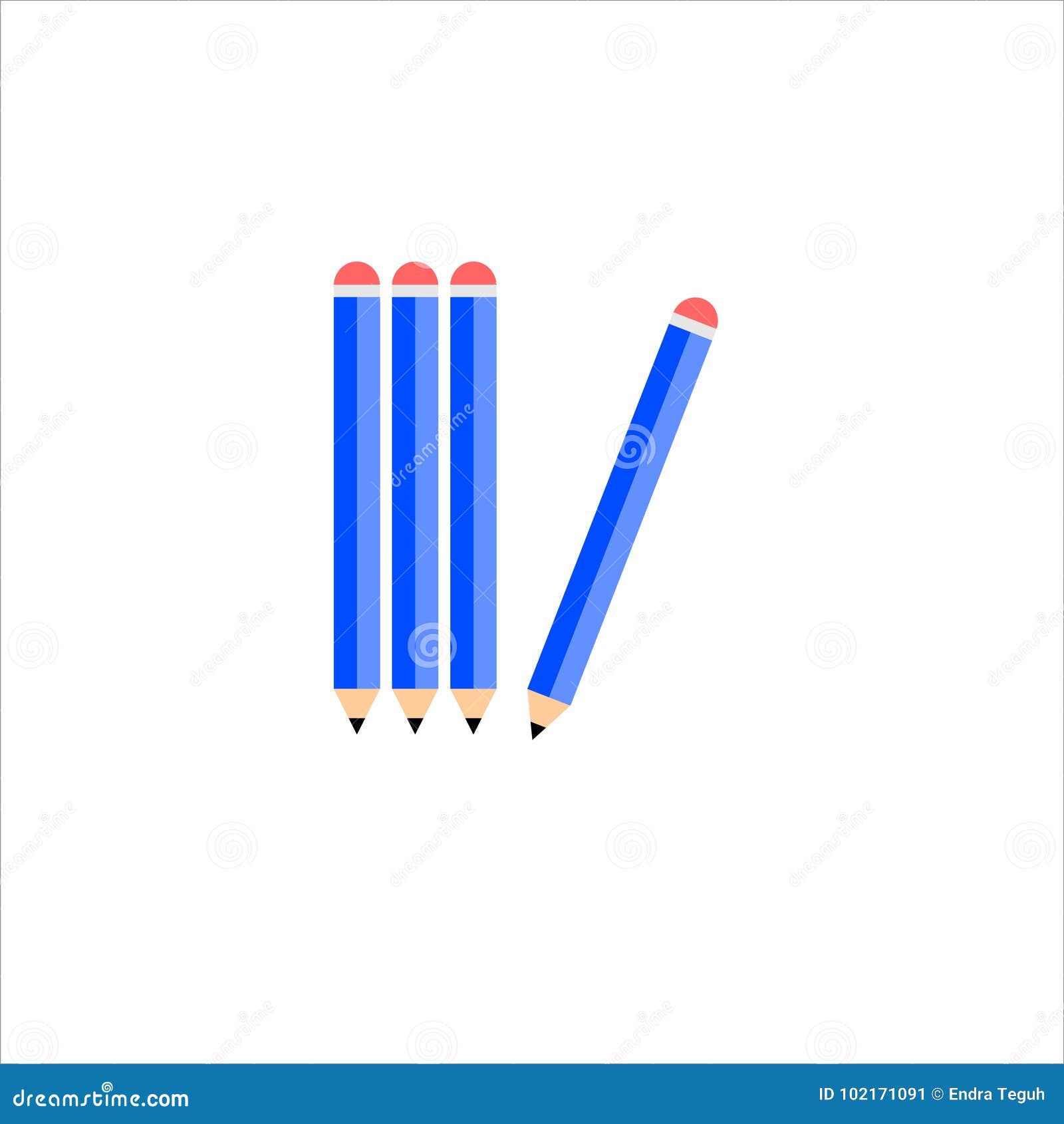 Blue pencil vector stock vector. Illustration of icon - 102171091