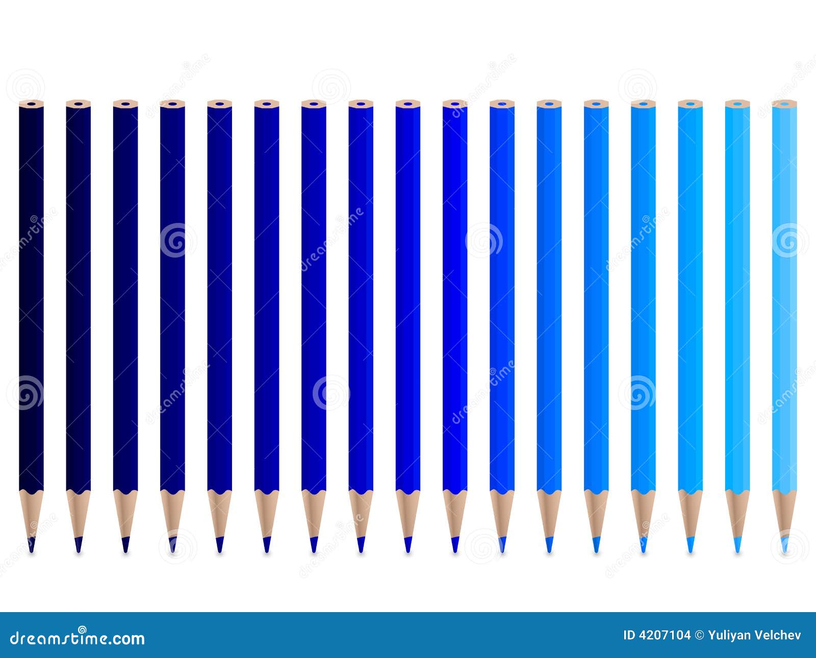 Blue pencils stock vector. Illustration of line, teach - 4207104