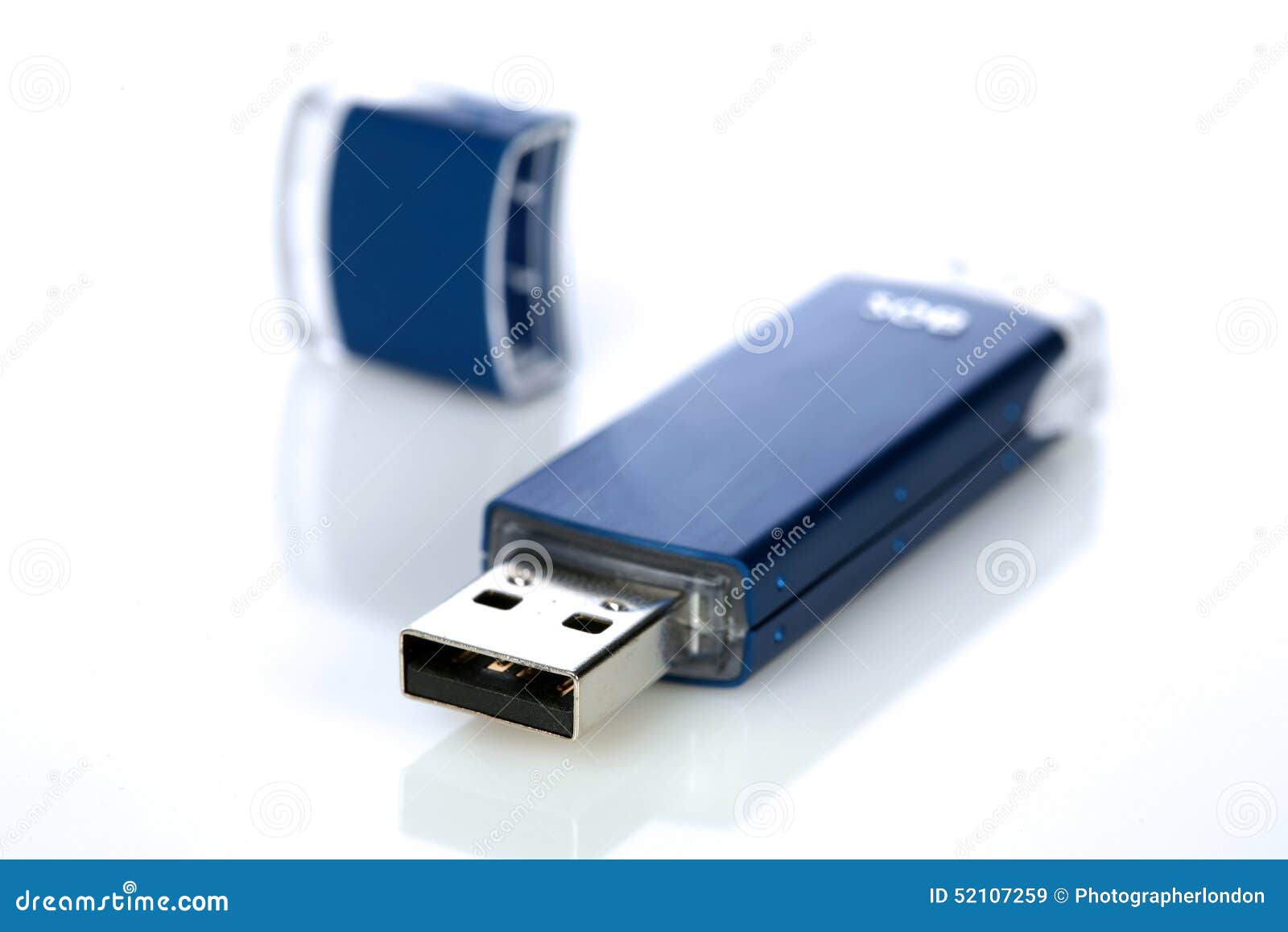 Blue Pendrive On White Background Stock Photography | CartoonDealer.com ...