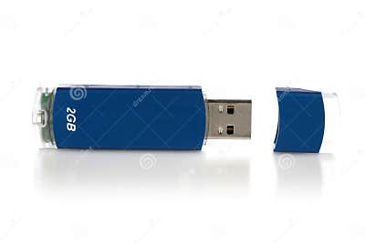 Blue Pendrive on White Background Stock Photo - Image of connect, disk ...