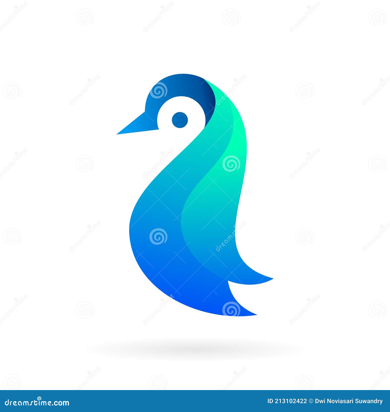 Penguin Blue Logo Vector Template Stock Vector - Illustration of ...