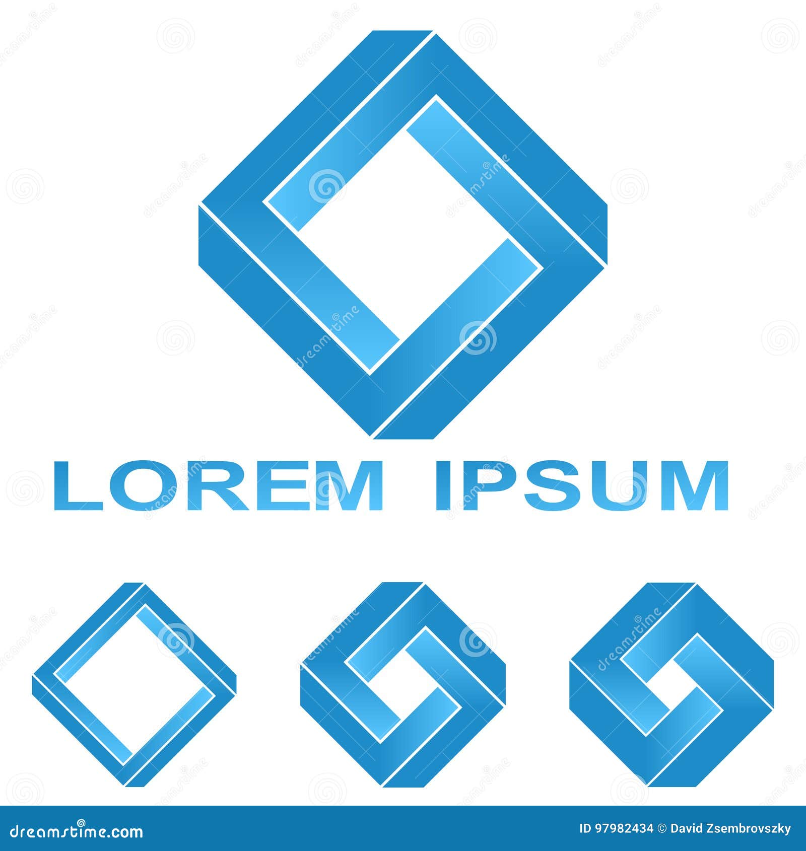 Blue Penrose Rectangle Company Symbol Design Set Stock Vector ...