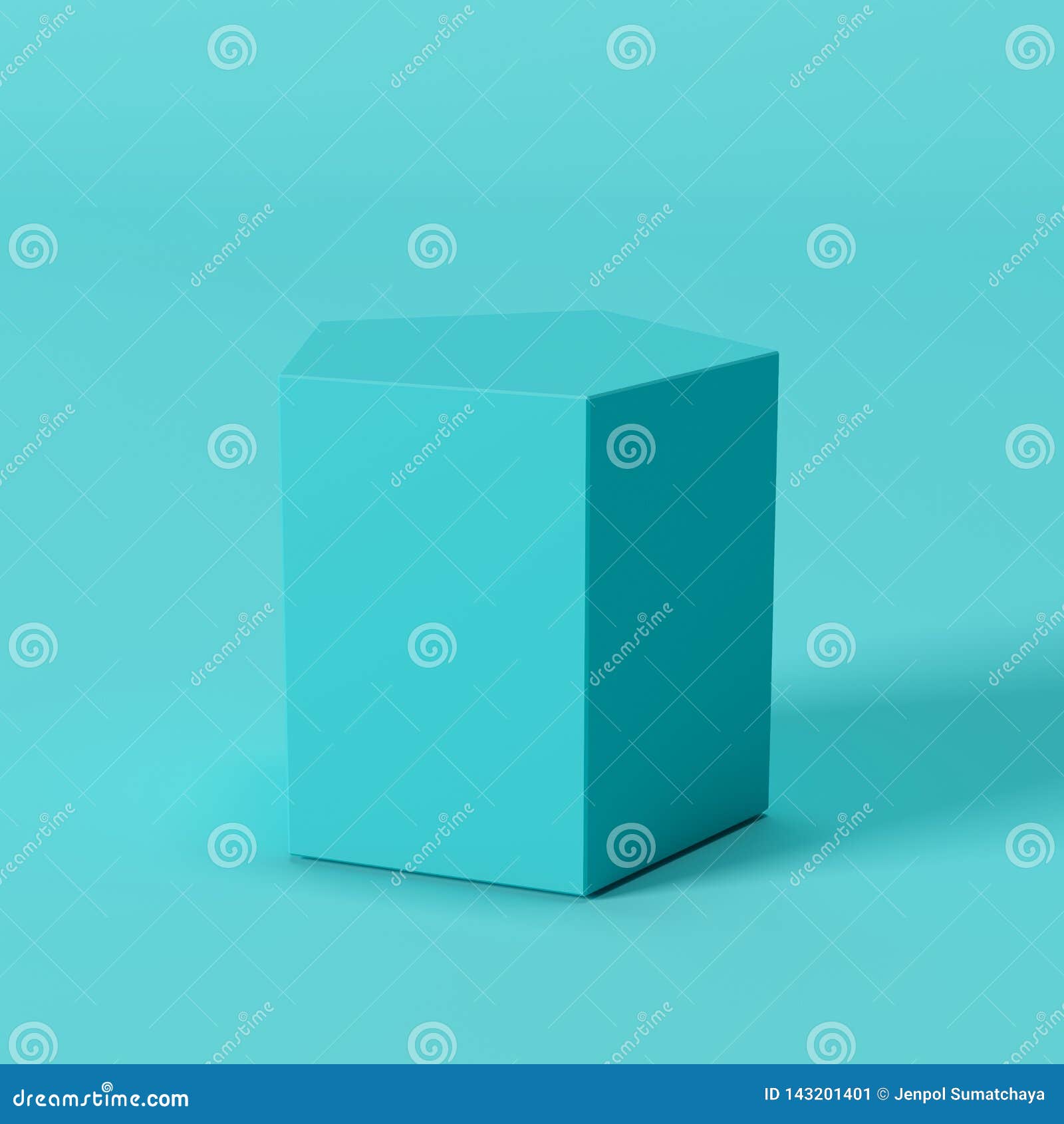 Blue Pentagonal Box on Blue Background. Stock Illustration ...