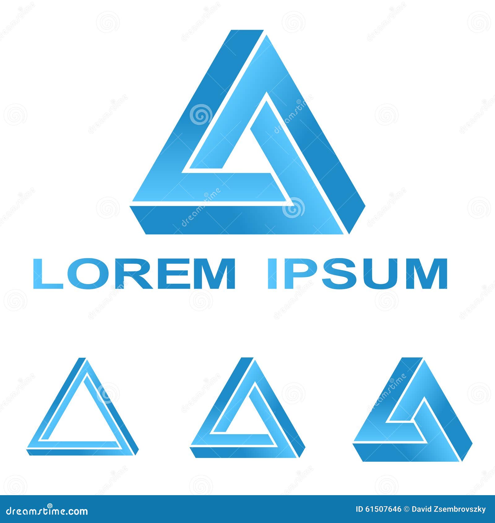 Blue Pentrose Triangle Technology Company Symbol Set Stock Vector ...