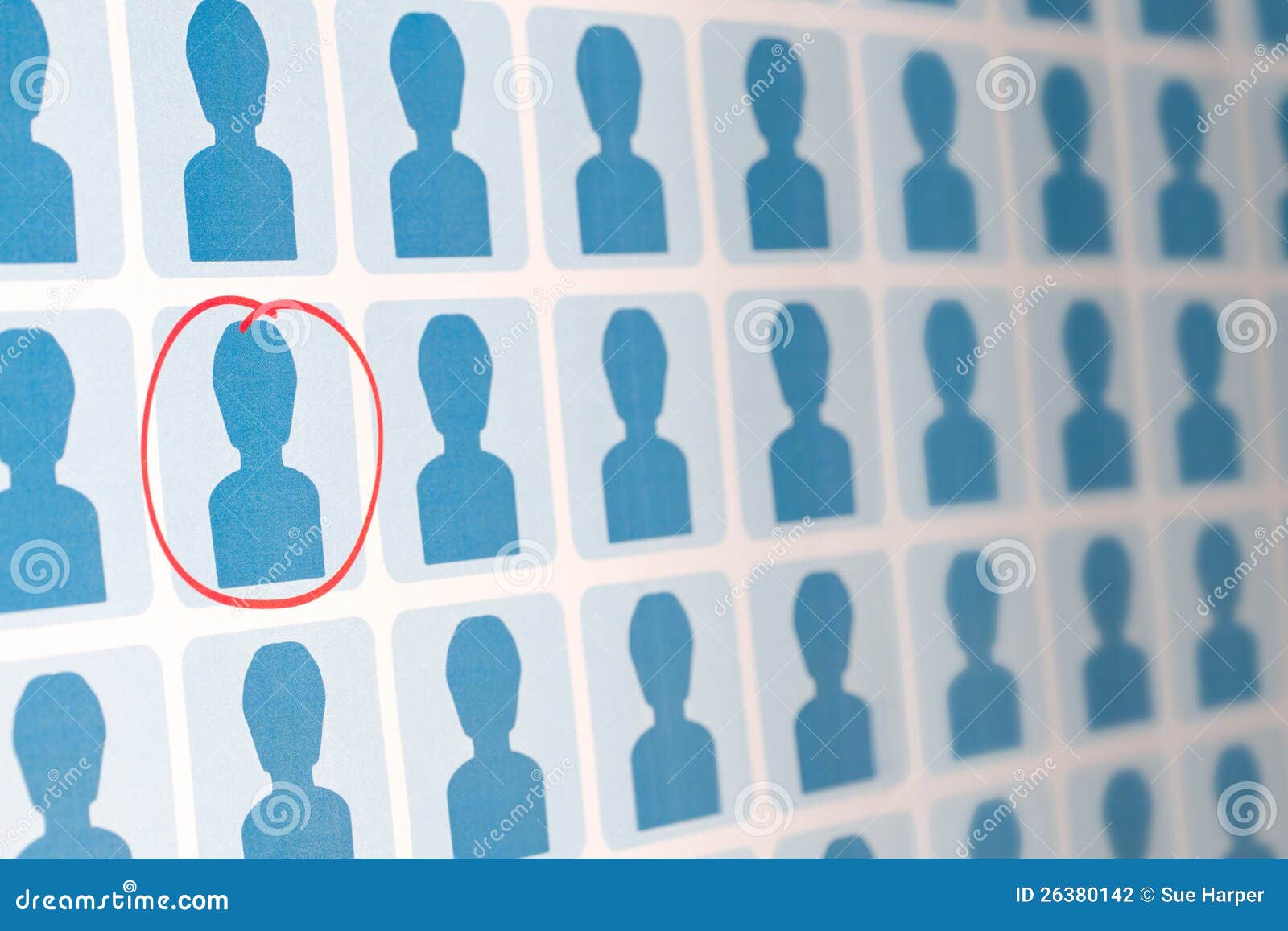 Blue People with One Candidate Selected Stock Photo - Image of closeup ...