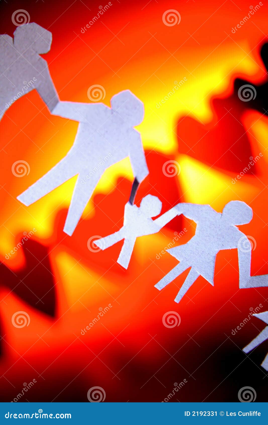 Blue People Paper Chain stock image. Image of blue, chain - 2192331