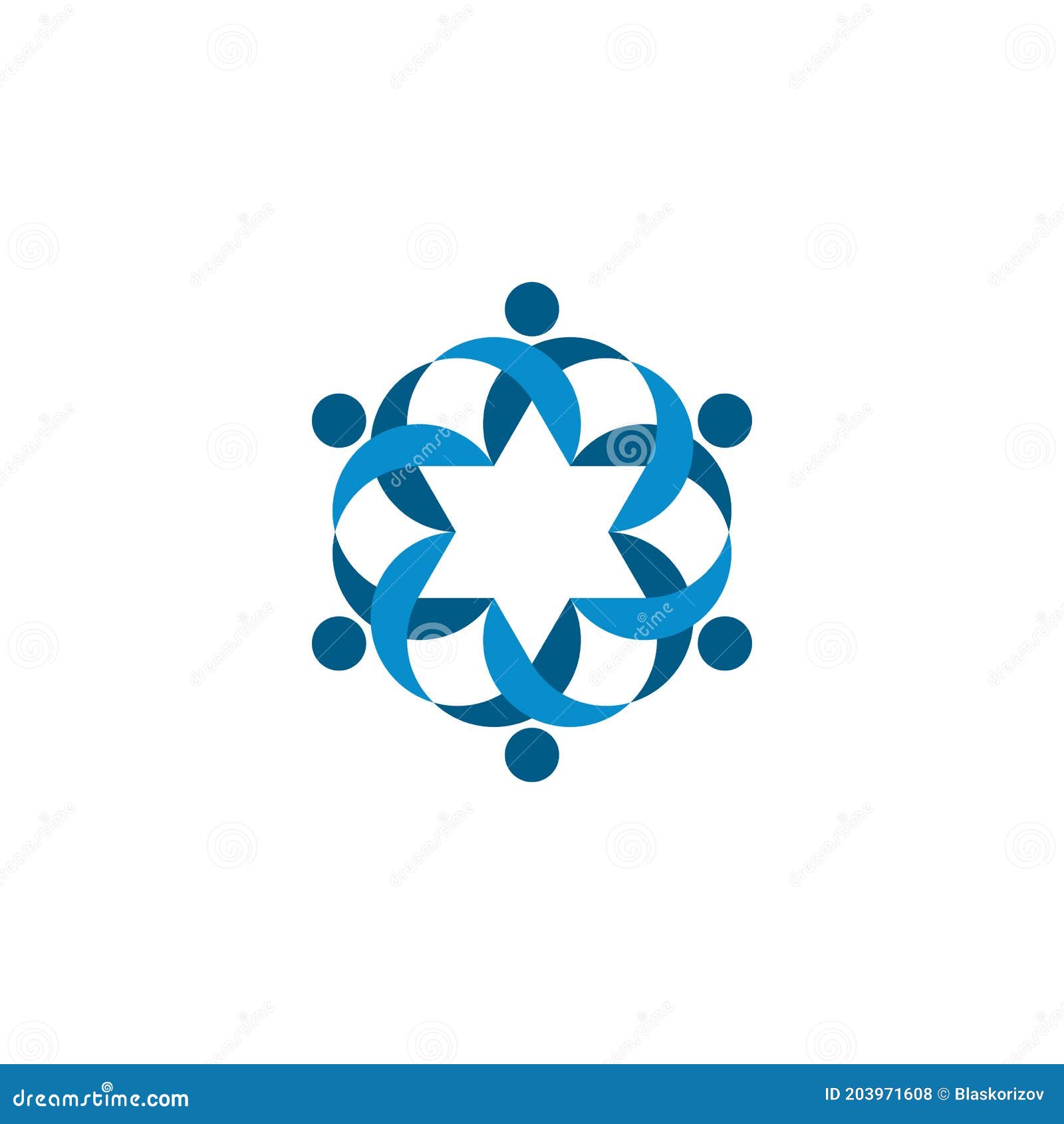 Blue People Team Round Logo Vector Icon Stock Vector - Illustration of ...