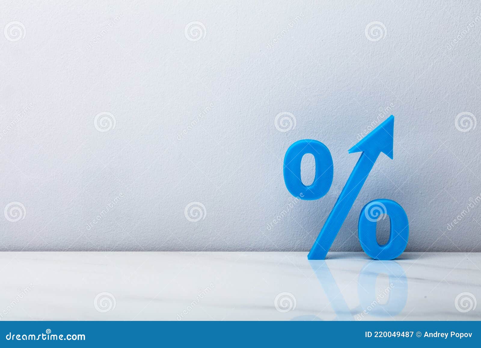 Blue Percentage Sign with Arrow Stock Image - Image of balance ...