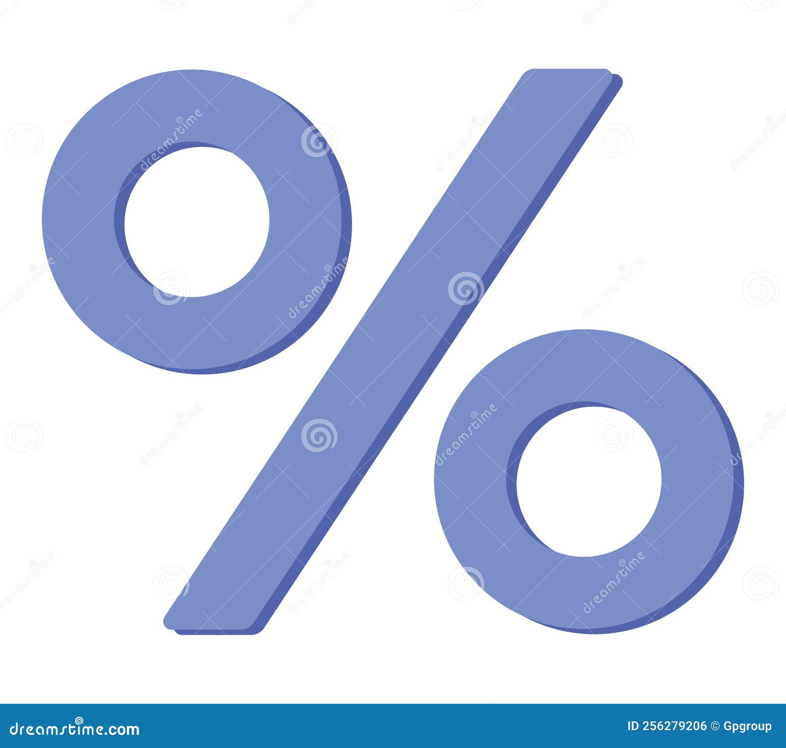 Blue percentage symbol stock vector. Illustration of symbol - 256279206