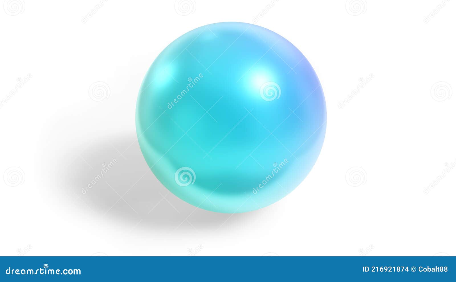 Blue Perfect Sphere on White Background Stock Illustration ...