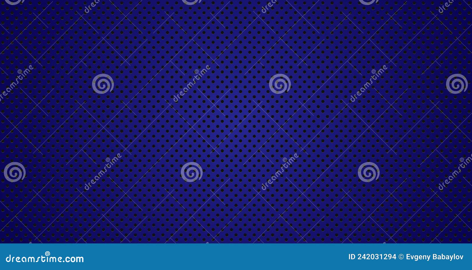 Blue Perforated Blue Background with Black Holes and Glow Stock ...