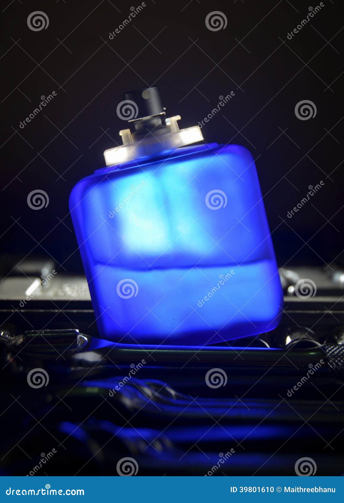 Blue Perfume Bottle stock photo. Image of distinctive - 39801610