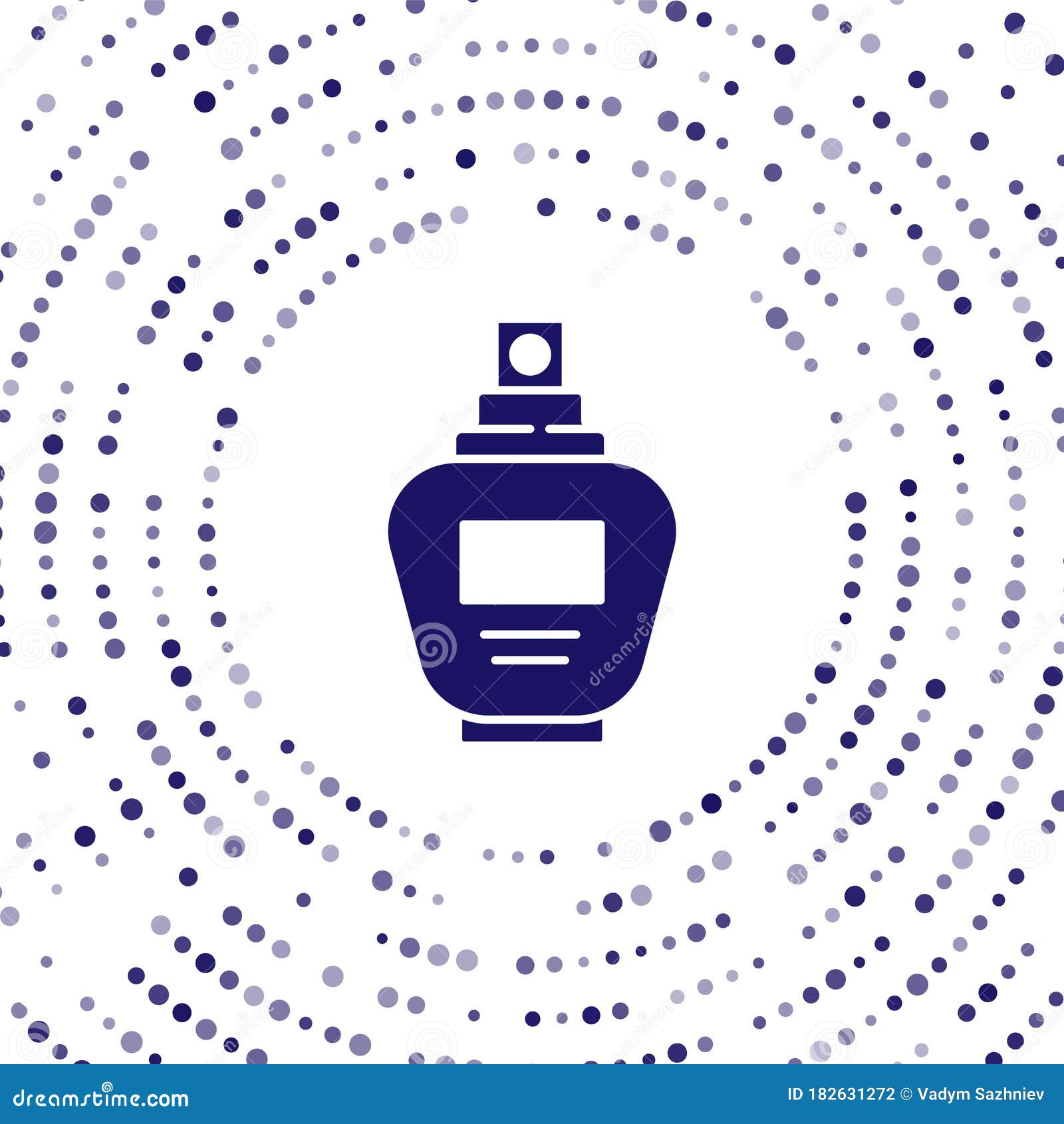 Blue Perfume Icon Isolated on White Background. Abstract Circle Random ...