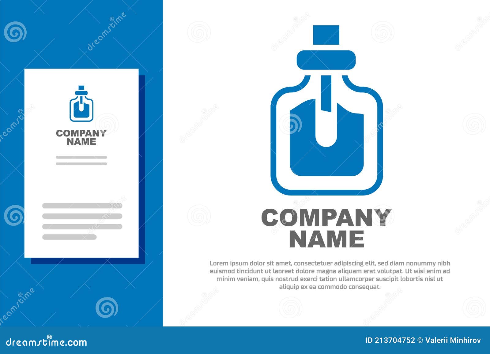 Blue Perfume Icon Isolated on White Background. Logo Design Template ...