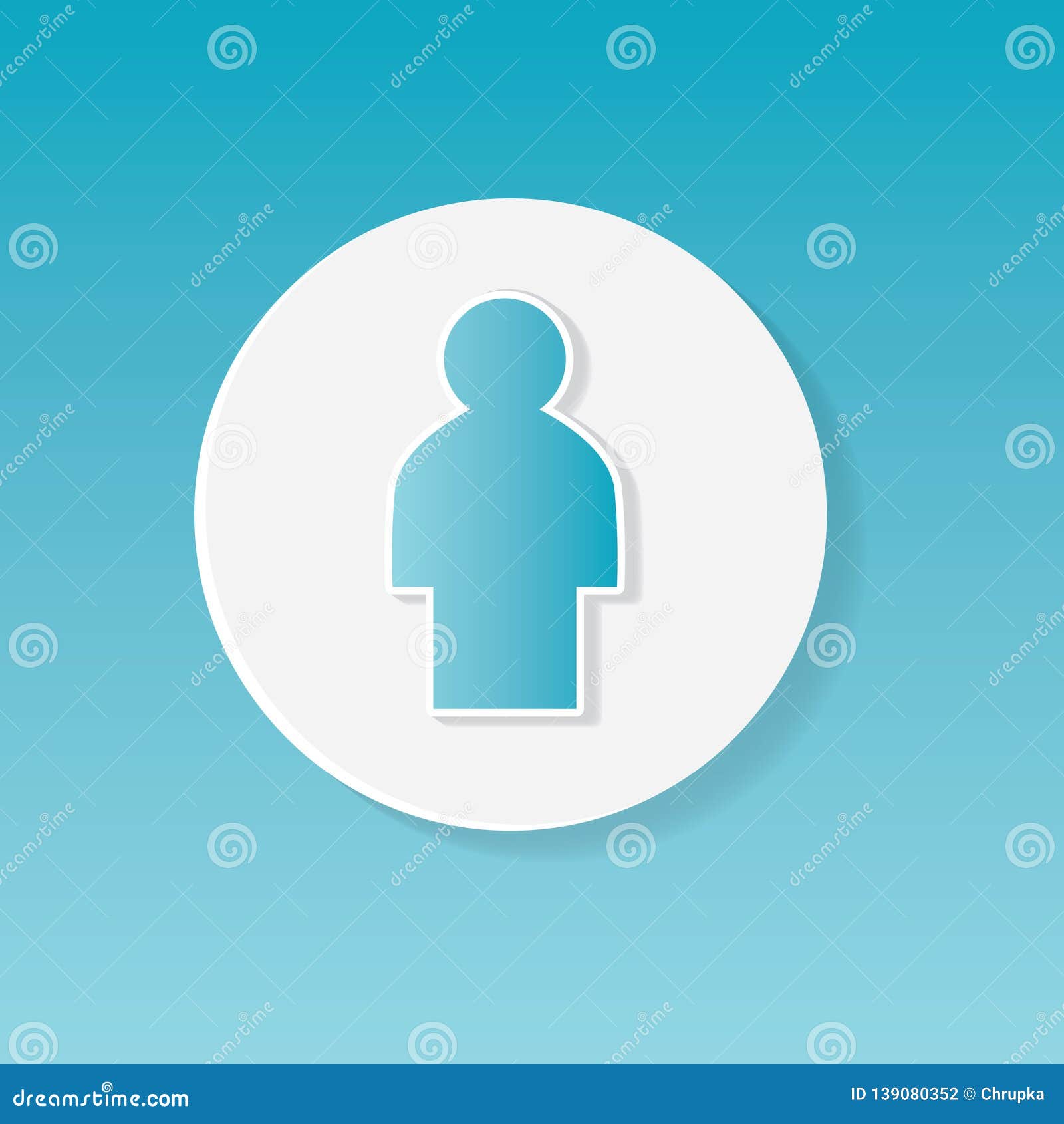 Blue person icon stock vector. Illustration of person - 139080352
