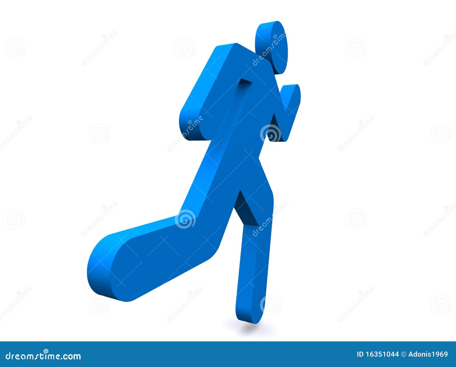 Blue person running stock illustration. Illustration of isolated - 16351044