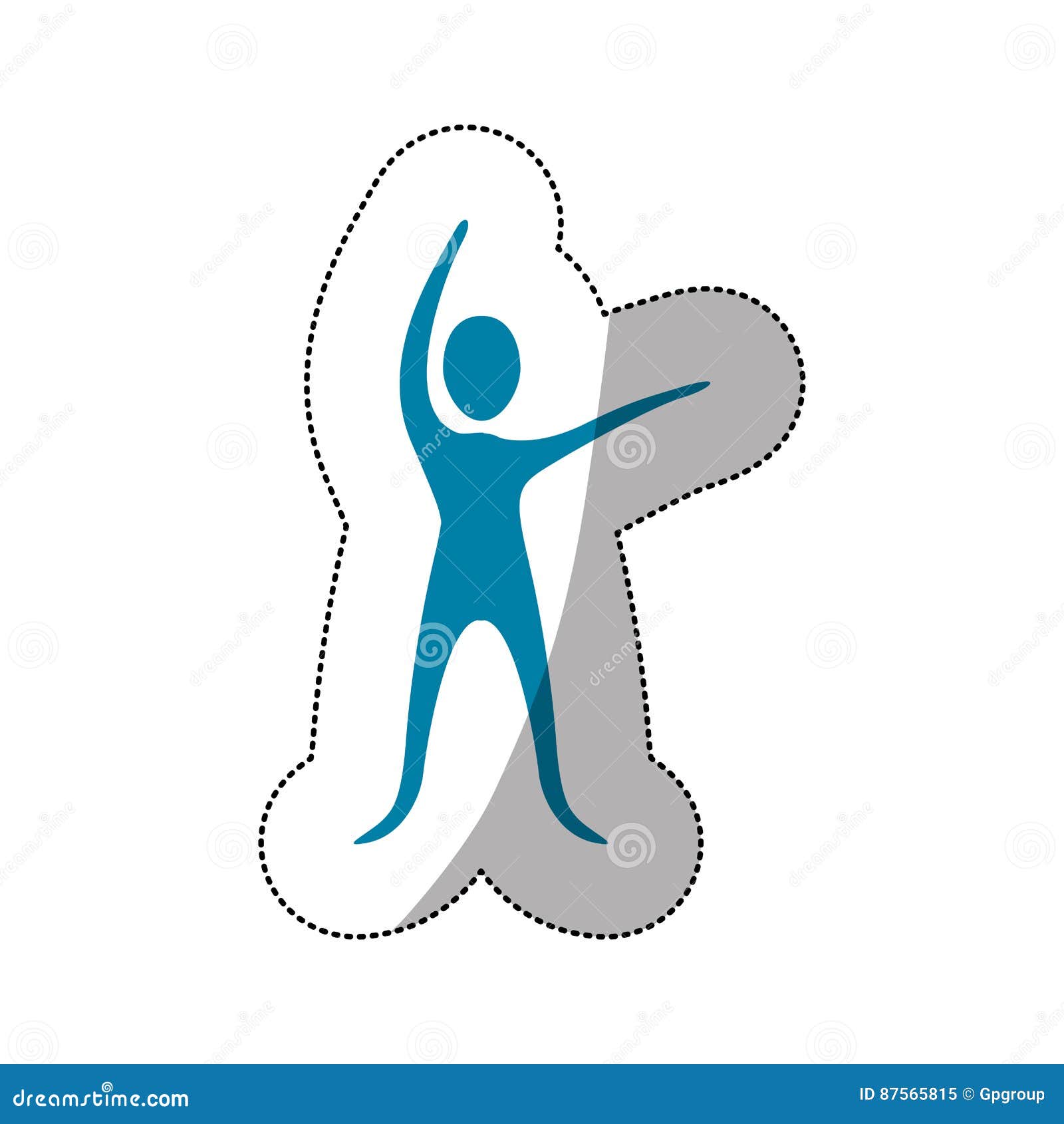 Blue Person Stretching Icon Stock Illustration - Illustration of ...