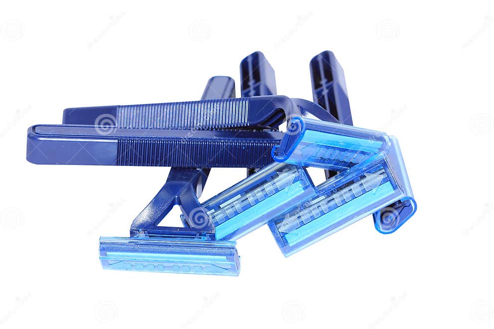 Blue Personal Plastic Disposable Razors Stock Photo - Image of safety ...