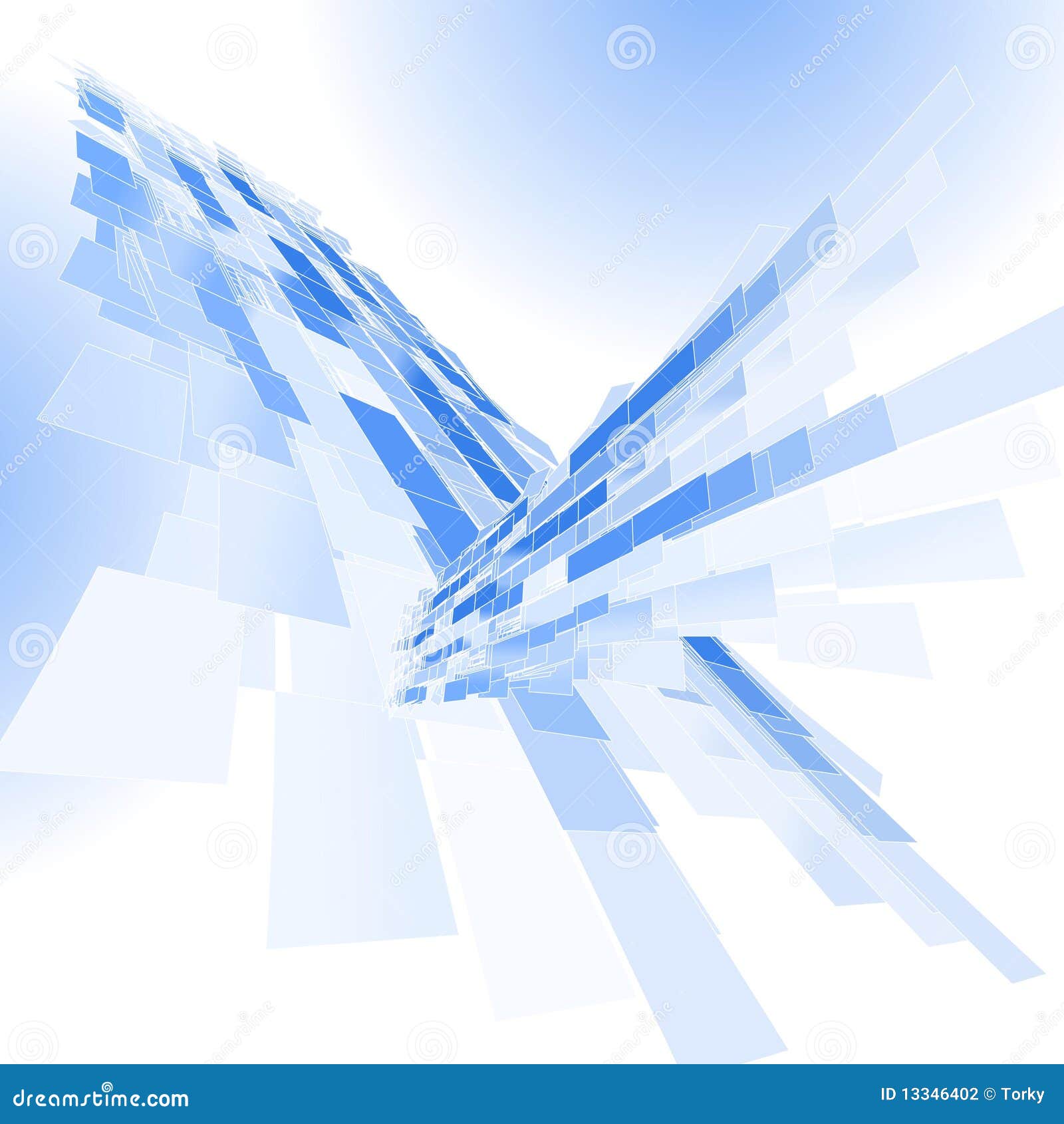 Blue Perspective Abstract Background Stock Vector - Illustration of ...