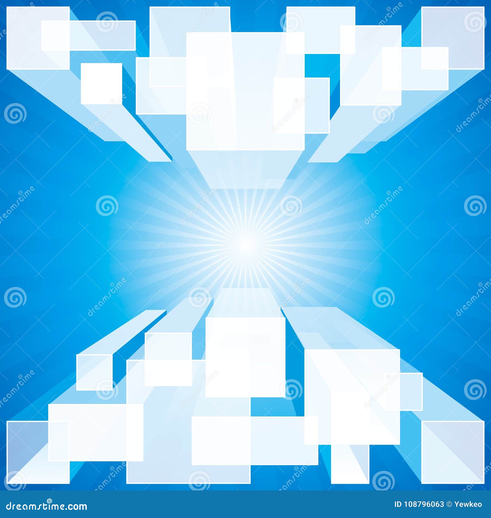 Blue Perspective Background Stock Vector - Illustration of cubes, shape ...
