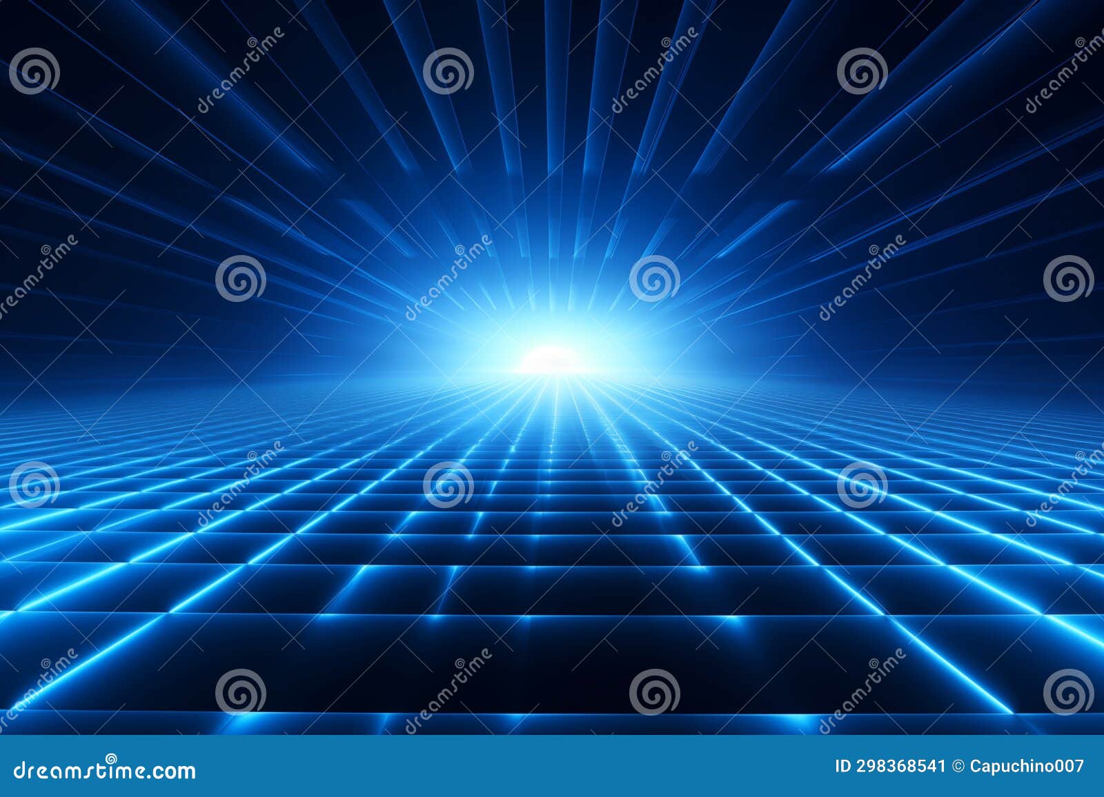 Blue Perspective Grid Line Effect Concept by Generative AI Stock ...