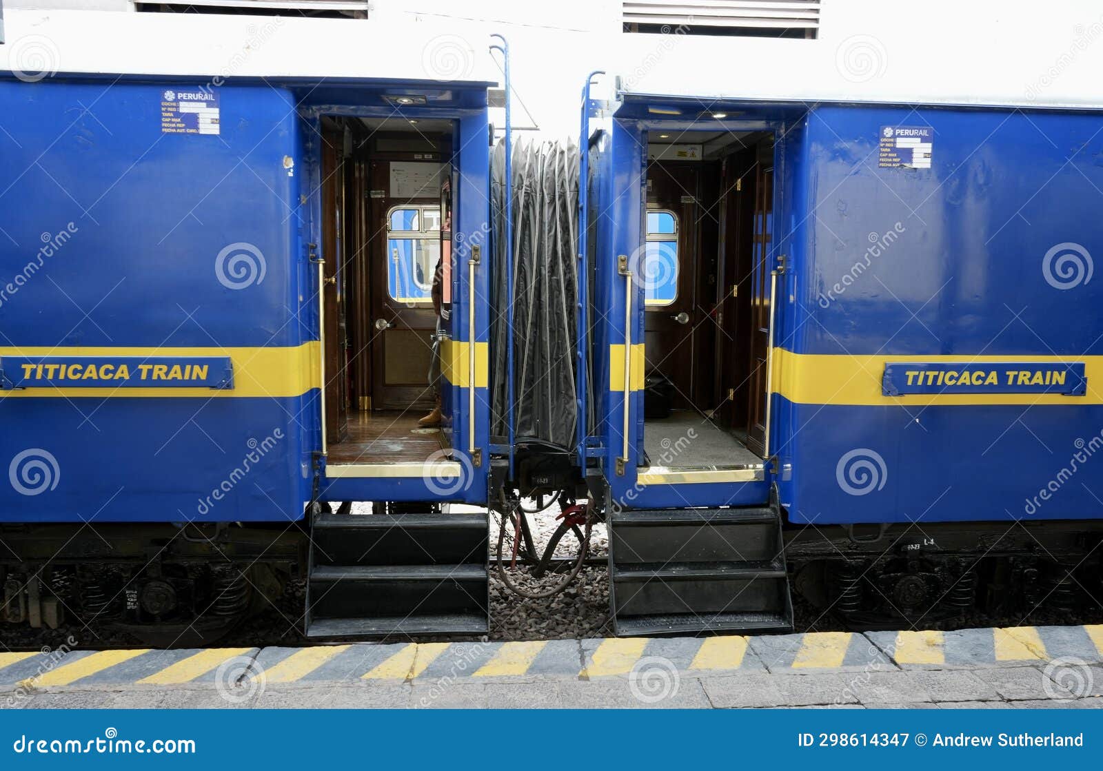 Perurail Carriages For Locals At The Train Station In Ollantaytambo ...