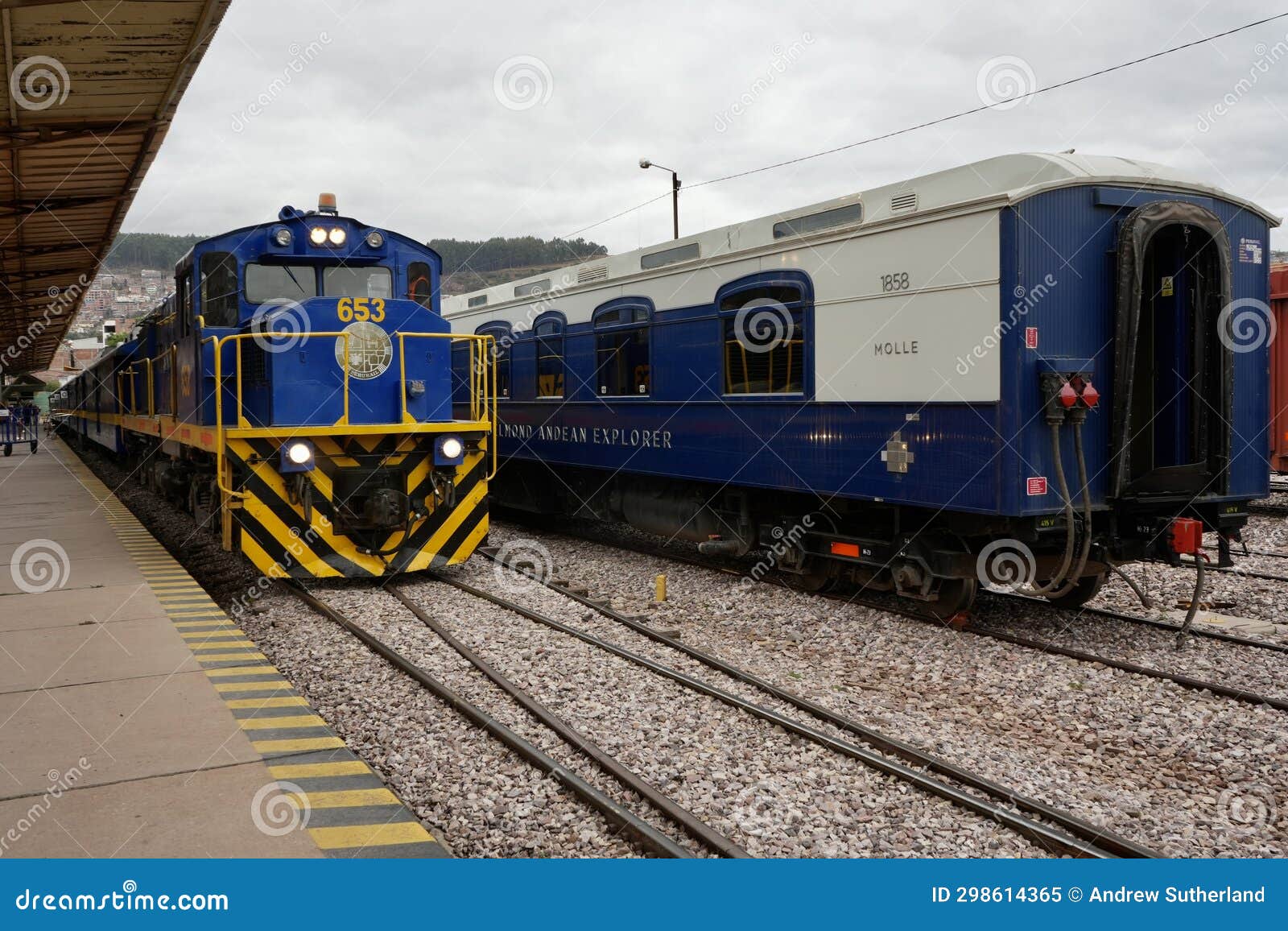 Perurail Carriages For Locals At The Train Station In Ollantaytambo ...