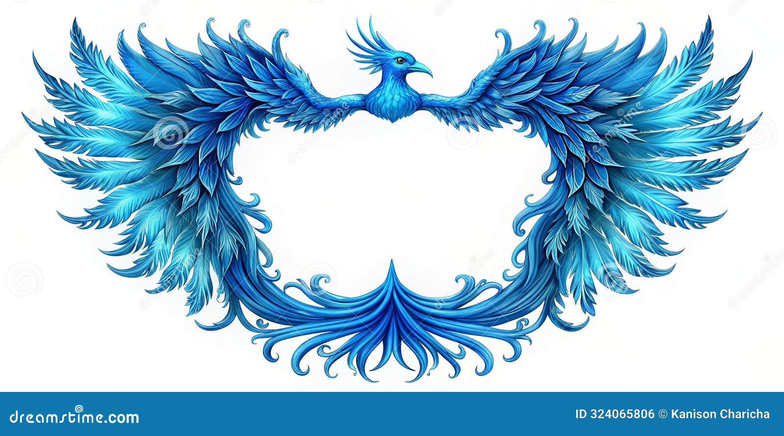 A Blue Phoenix in the Shape of a Frame Generative AI Stock Photo ...