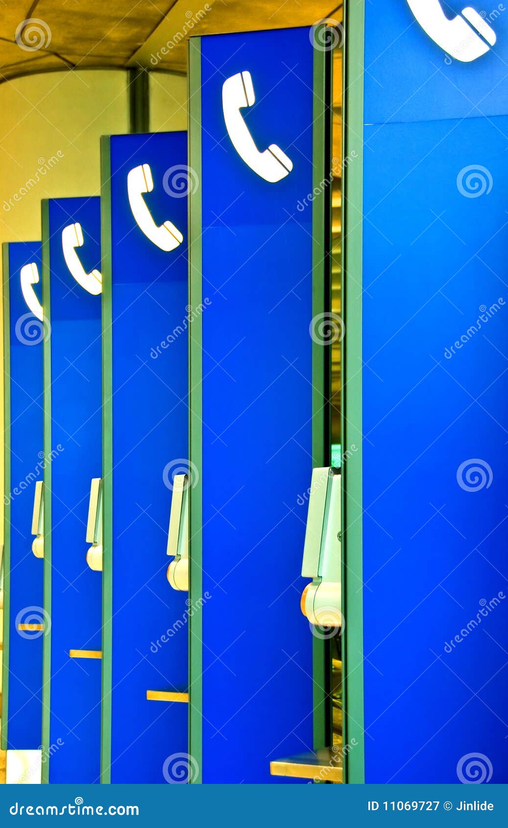 Blue phone booths stock image. Image of connect, information - 11069727