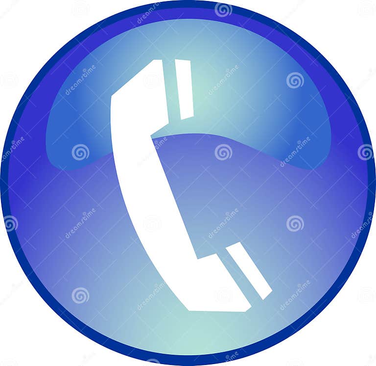 Blue phone button stock vector. Illustration of button - 10084590