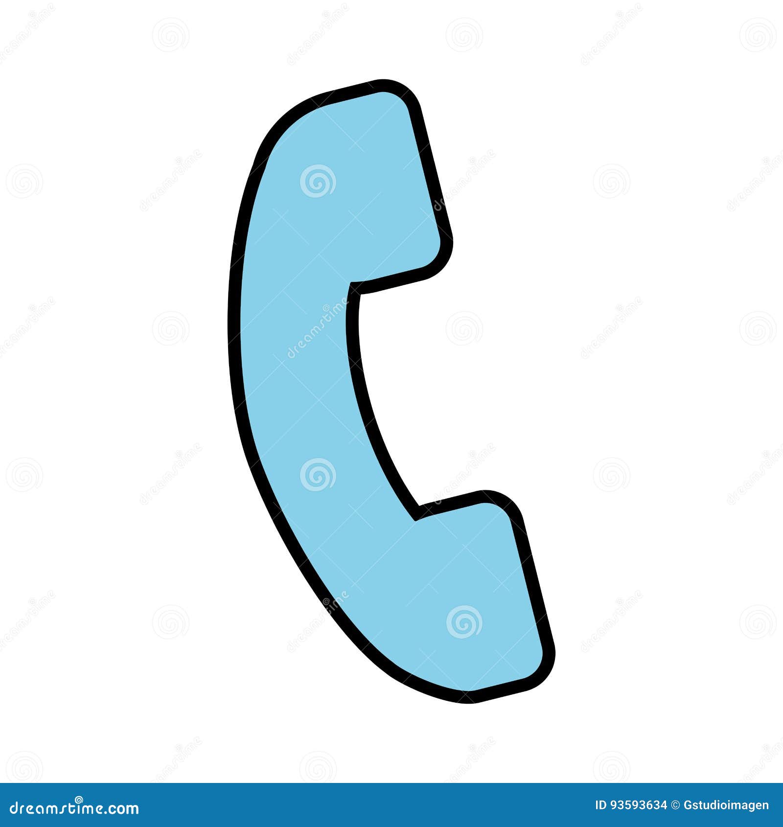 Blue phone cartoon stock vector. Illustration of concept - 93593634