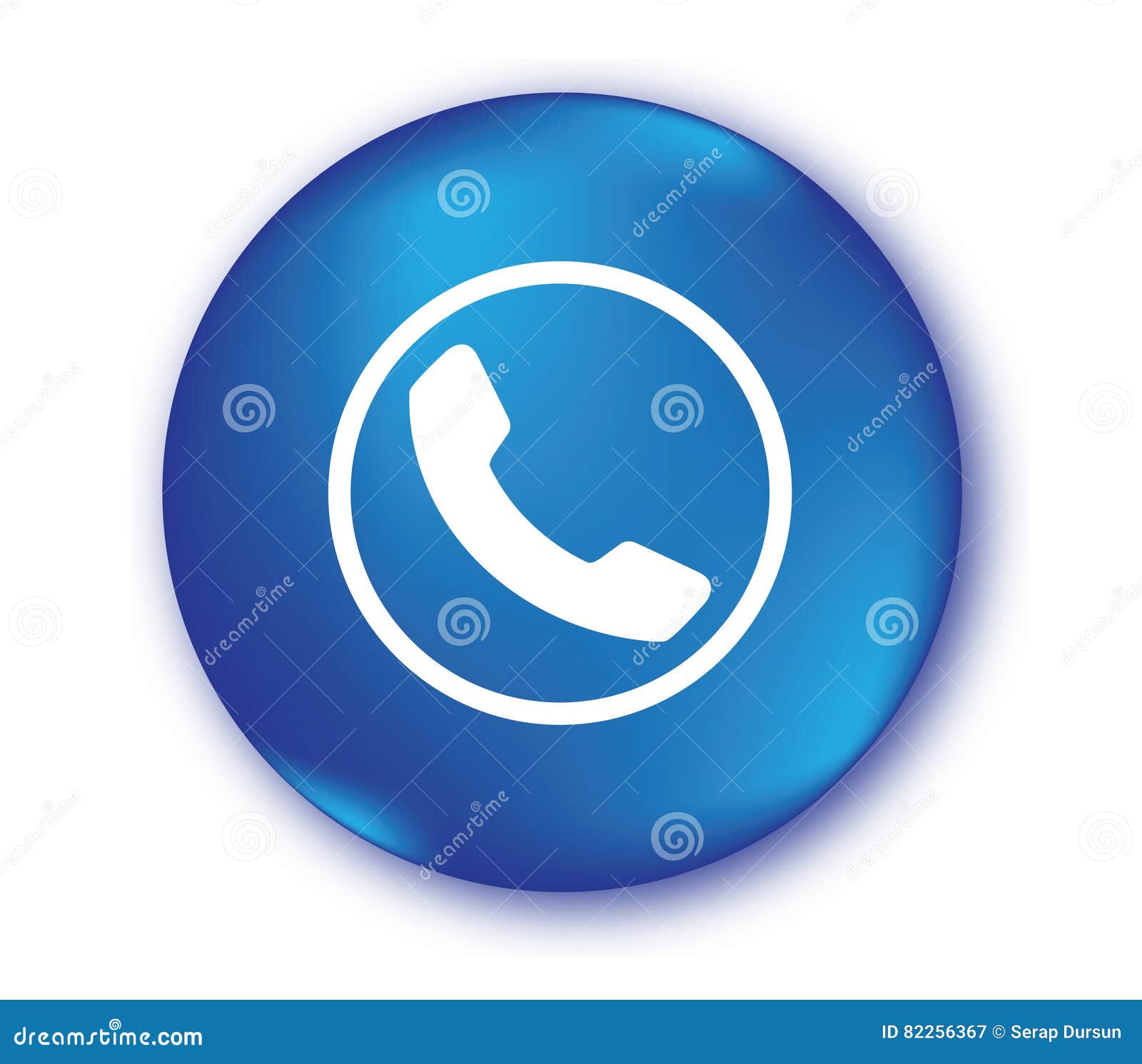 Blue Phone Icon stock illustration. Illustration of application - 82256367