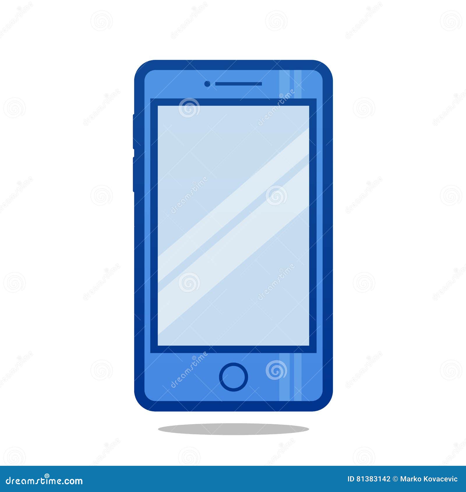 Blue Phone Illustration stock vector. Illustration of touch - 81383142