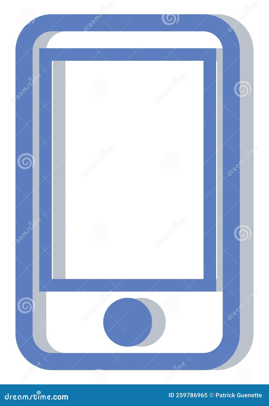 Blue phone, icon stock vector. Illustration of cellphone - 259786965